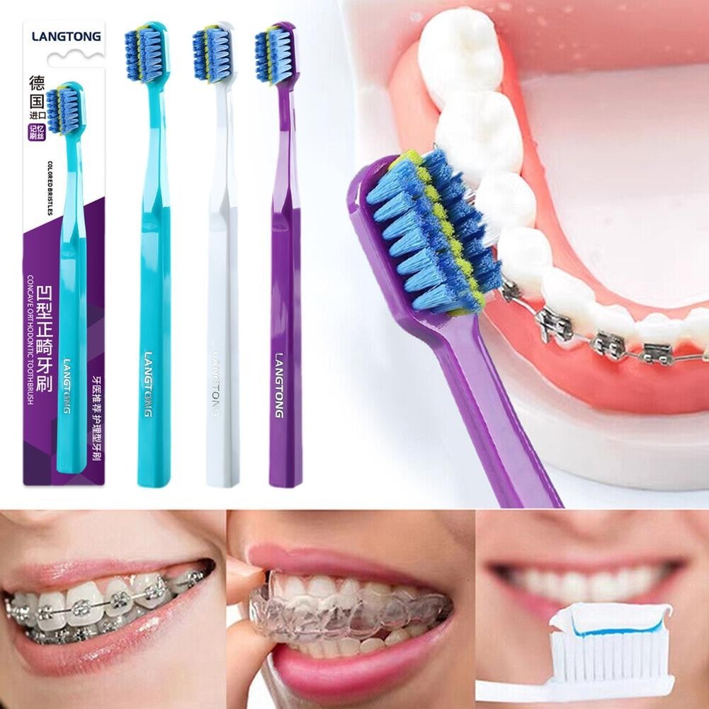Escova Ortodôntica Higiene Oral Cerdas Suaves Brace Clean Interdental ...