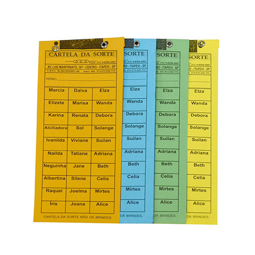 Rifa Com 50 Nomes Cada - Pacote Com 10 Cartelas | Shopee Brasil