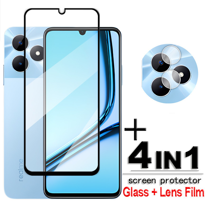 Vidro Temperado 2.5D Cola De Cobertura Completa Para Realme 14X Note 50 C75 C67 C63 C61 C65 C53 ...