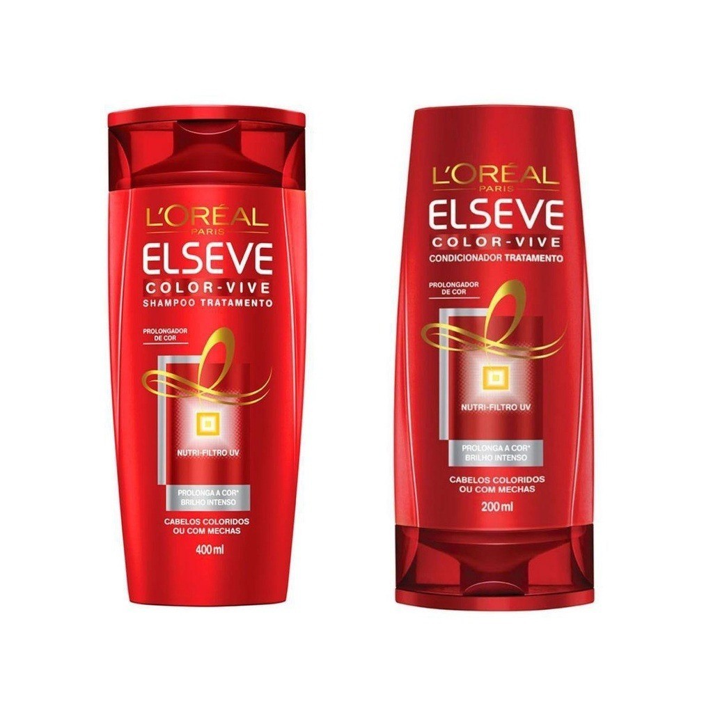 Kit Shampoo + Condicionador Elseve Color-Vive 200ml - Proteção e Brilho ...