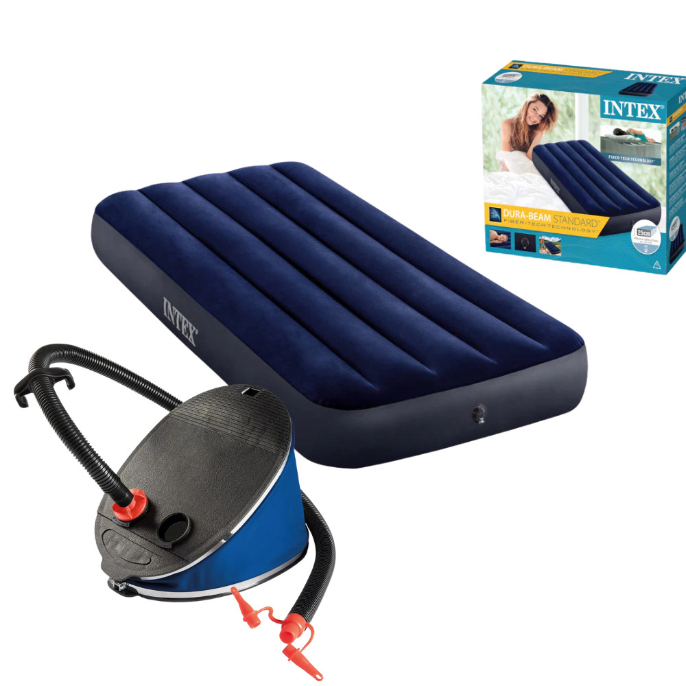Colchão Inflável Solteiro Intex Standard Com Bomba Inflador Grande Fole ...