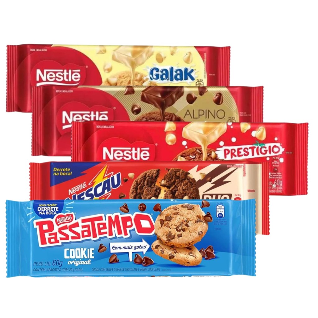 Biscoito Cookies Nestlé Gotas Chocolate 60g - 5 Unid | Shopee Brasil