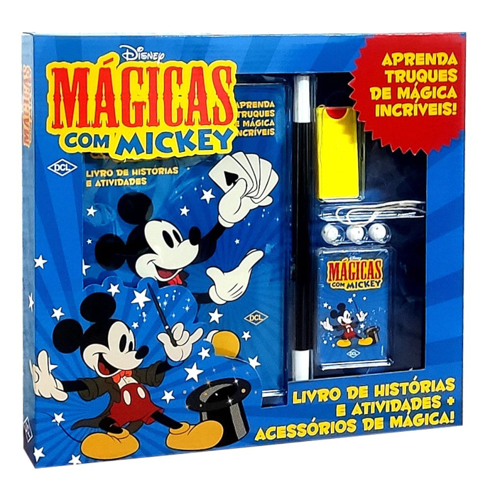 Kit Box Mágicas com Mickey Aprenda Truques Mágica Incríveis Livro de ...