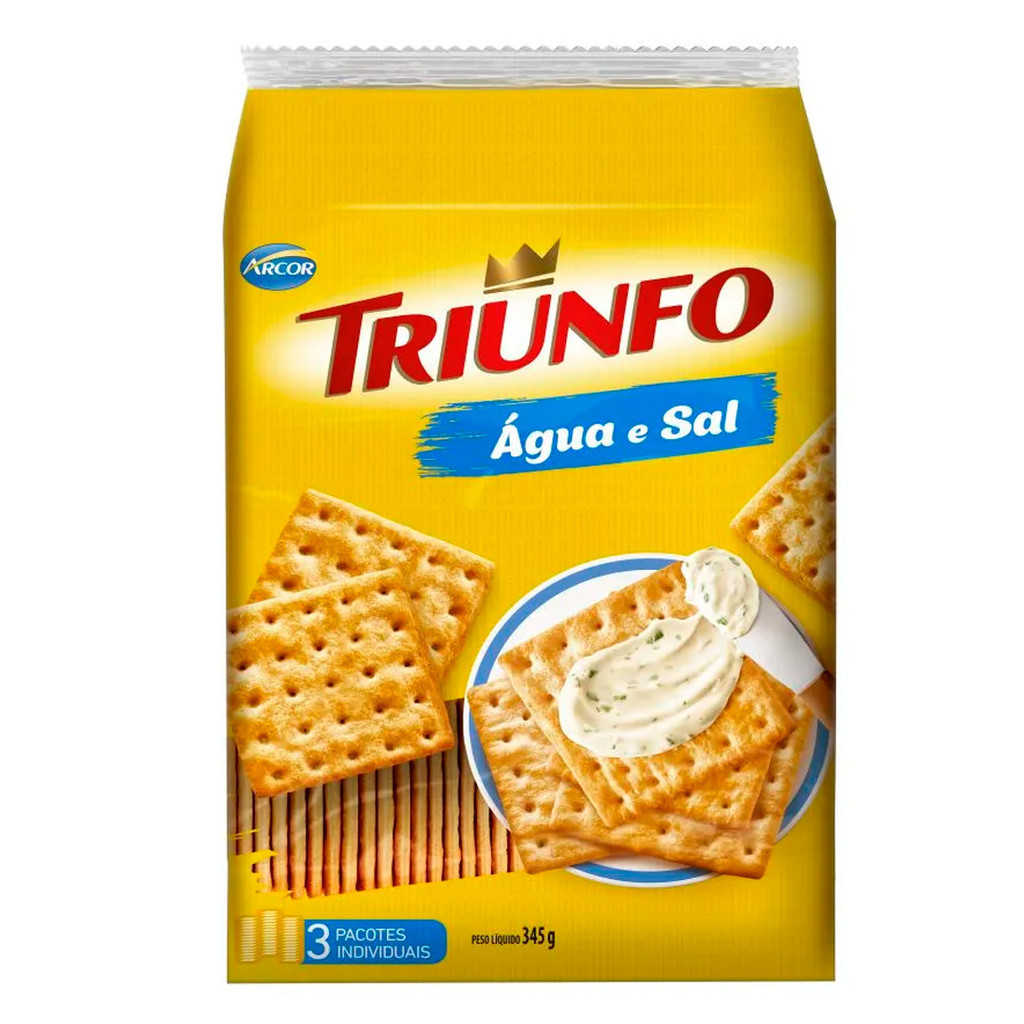 Bolacha Biscoito Salgado Triunfo Água E Sal 345g | Shopee Brasil