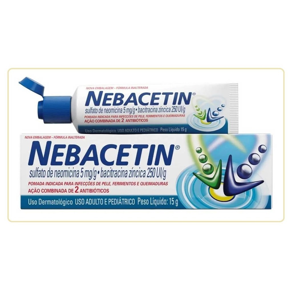 Nebacetin Pomada Dermatologica 5mg Com 15g - Hypera | Shopee Brasil