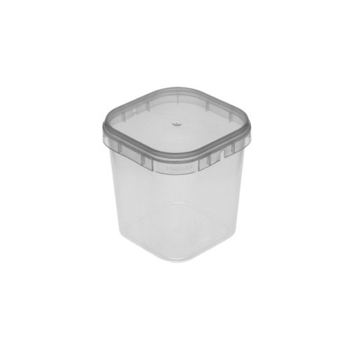 Pote Plástico Quadrado 500ml Crystal Com Tampa Lacre Plastilânia Pacote 10 Unidades | Shopee Brasil