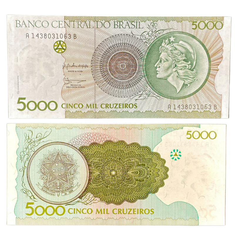 Cédula de 5000 Cruzeiros - C222 | Shopee Brasil