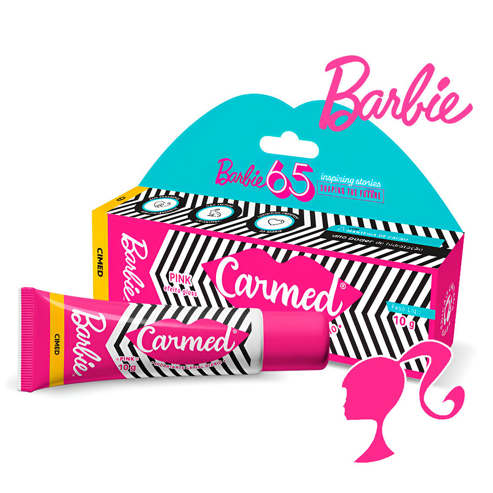 Hidratante Labial Barbie Rosa Pink Balm Gloss 10g Carmed Edição ...
