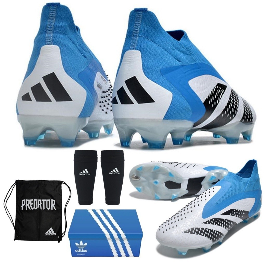 Novo Estilo PREDATOR PREDATOR BOTAS ACURACY Branco Azul Malha Cheia Do ...