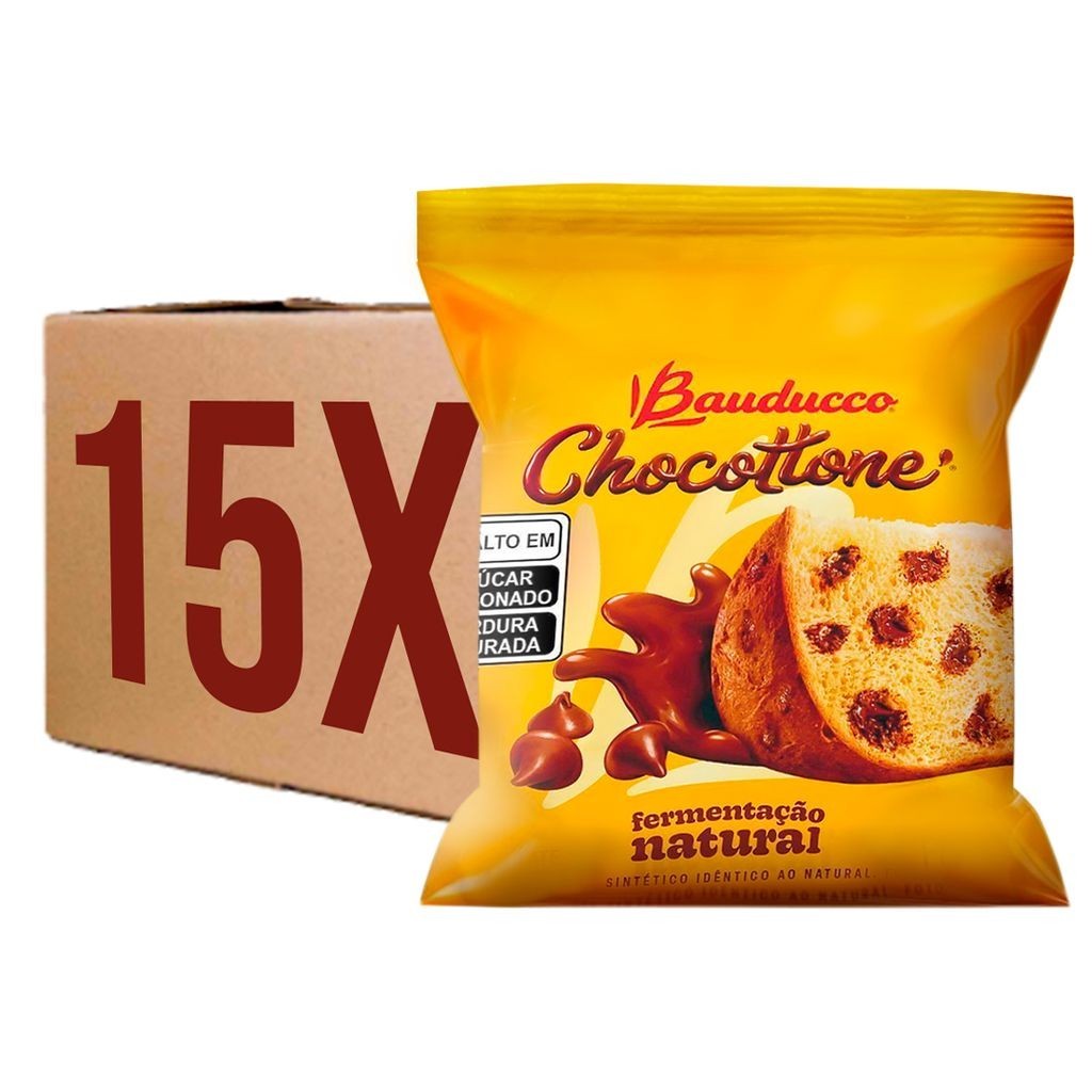 Kit mini Chocottone 15x80gr - Bauducco | Shopee Brasil