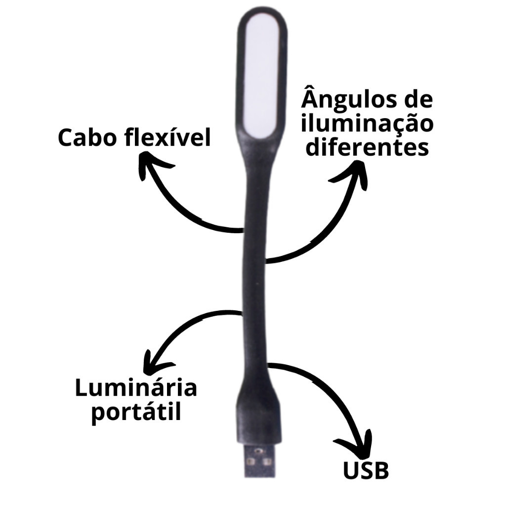 Mini Luminaria Luz Led Abajur Usb Notebook Flexivel | Shopee Brasil