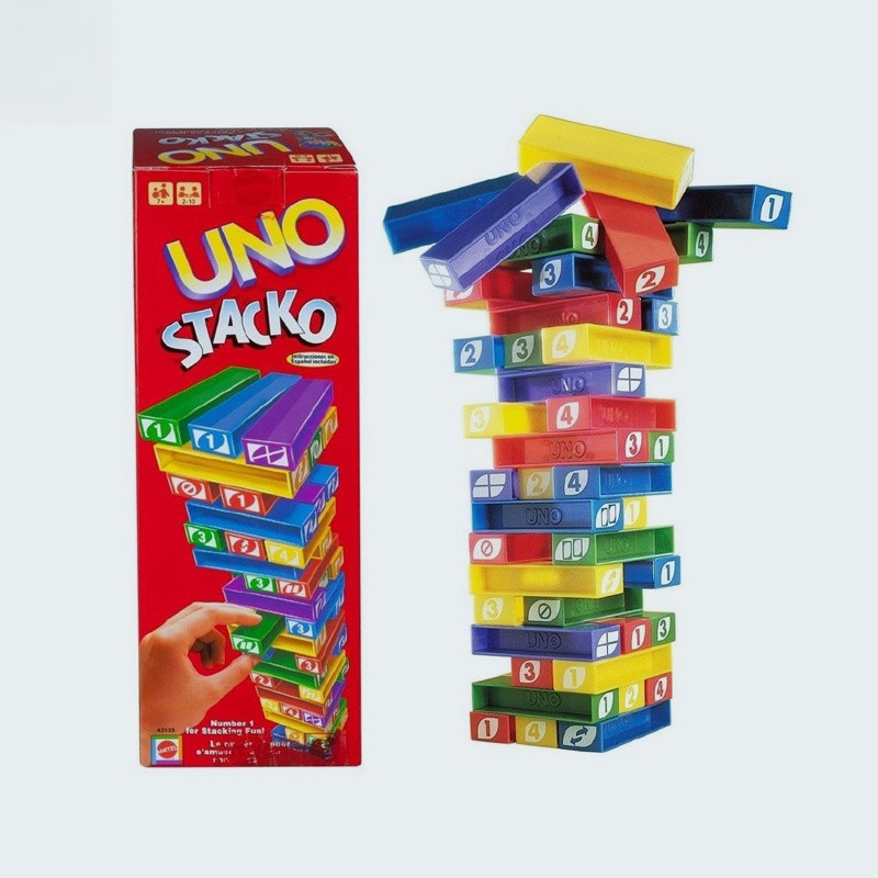 UNO STACKO The Stacking Block Game Mini Board Game | Shopee Brasil