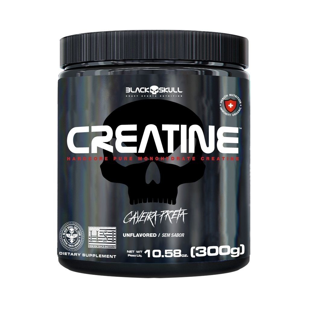 Creatina Pura Creatine Black Skull Caveira Preta Monohidratada 300g ...