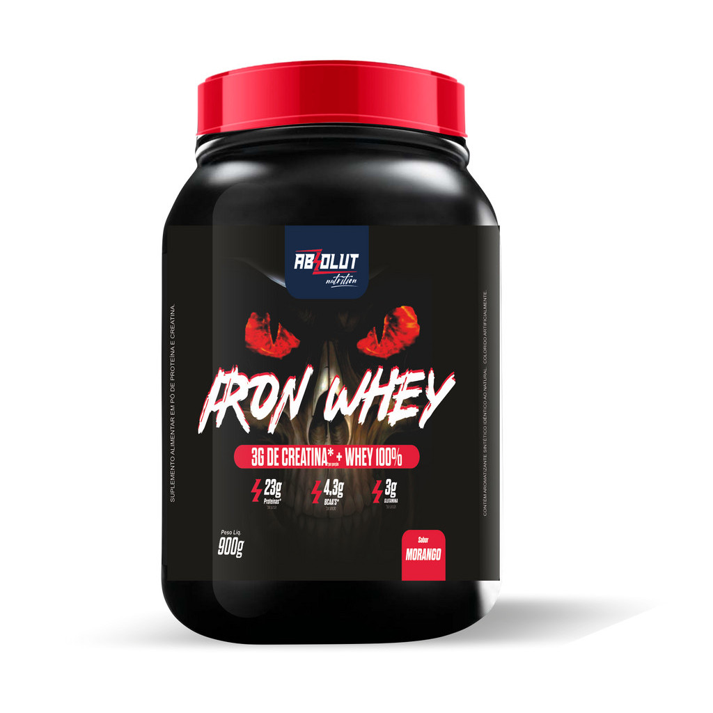 Whey Protein Concentrado Com Creatina Iron Pote 900G - Absolut Nutrition | Shopee Brasil