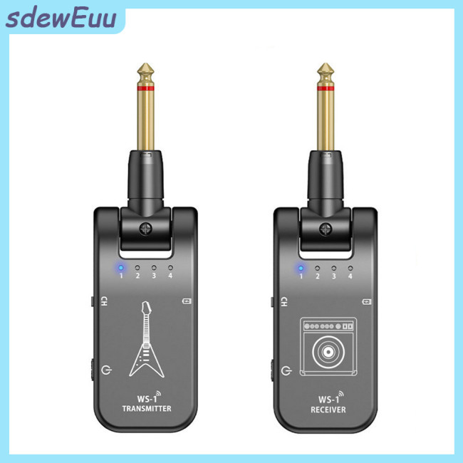 Transmissor Sem Fio Wi Guitarra Receptor 4 Canais 2.4GHz Transceptor De ...