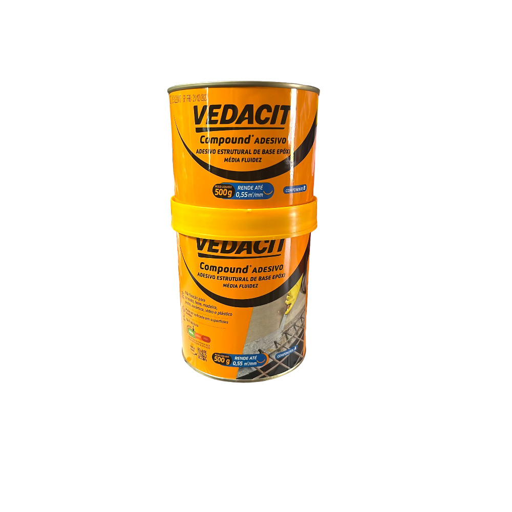 Compound Adesivo Epóxi Estrutural Vedacit Lata 1kg | Shopee Brasil