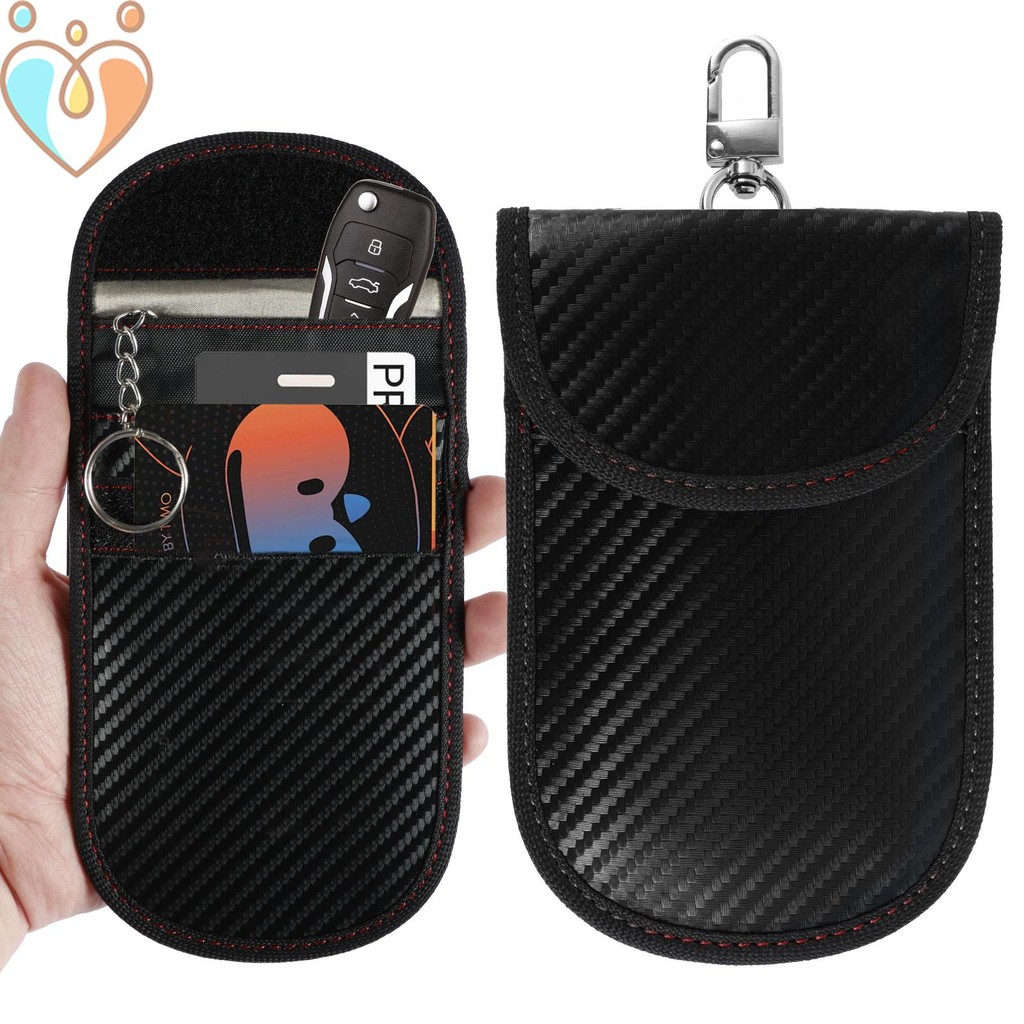 2 Pçs Chave Fob Protetor De Sinal Bloqueio Bolsa Com Bolsos Portátil ...