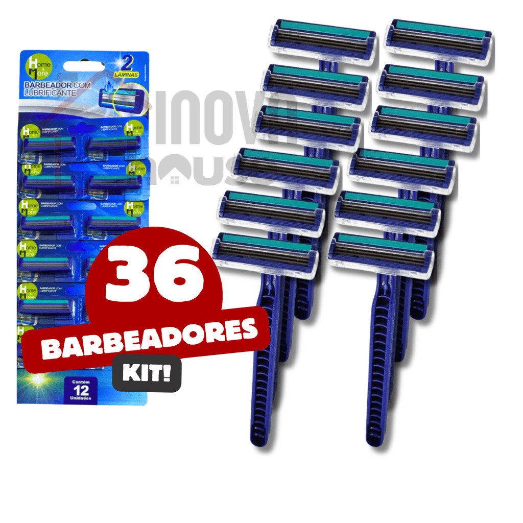 Kit 36 Barbeador Descartável de Alta Precisão Aparelhos de Barbear com 2 Lâminas e Fita ...