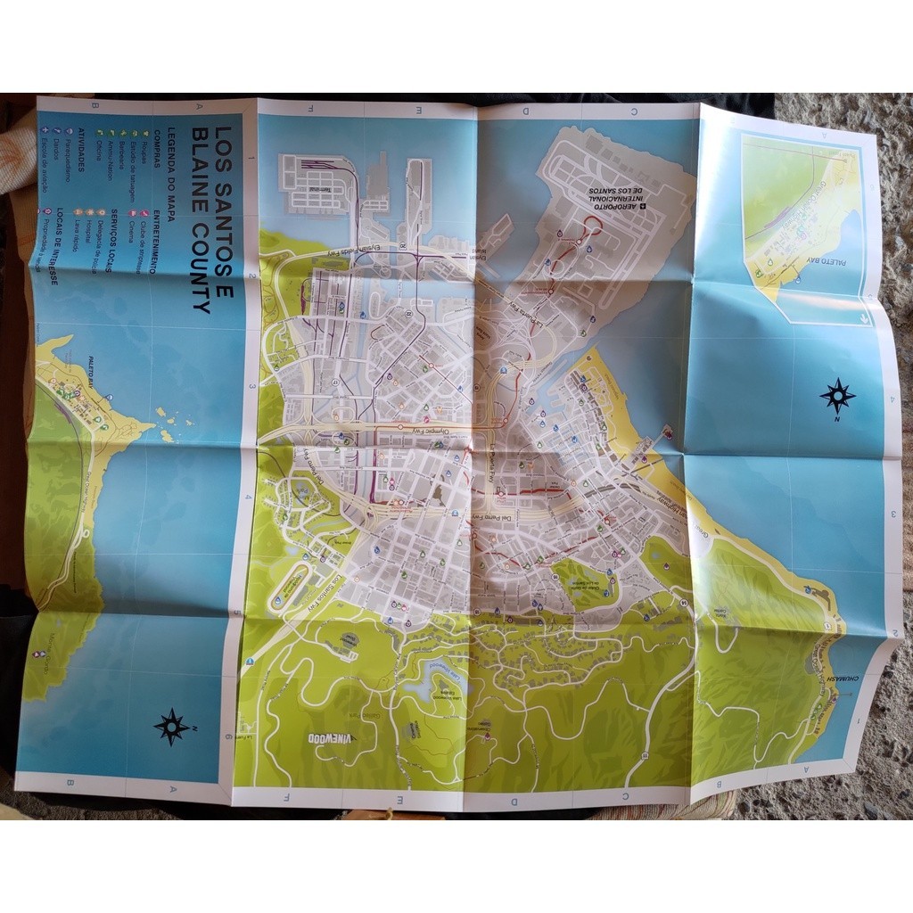 Mapa GTA V original (Los Santos) Xbox, Playstation | Shopee Brasil