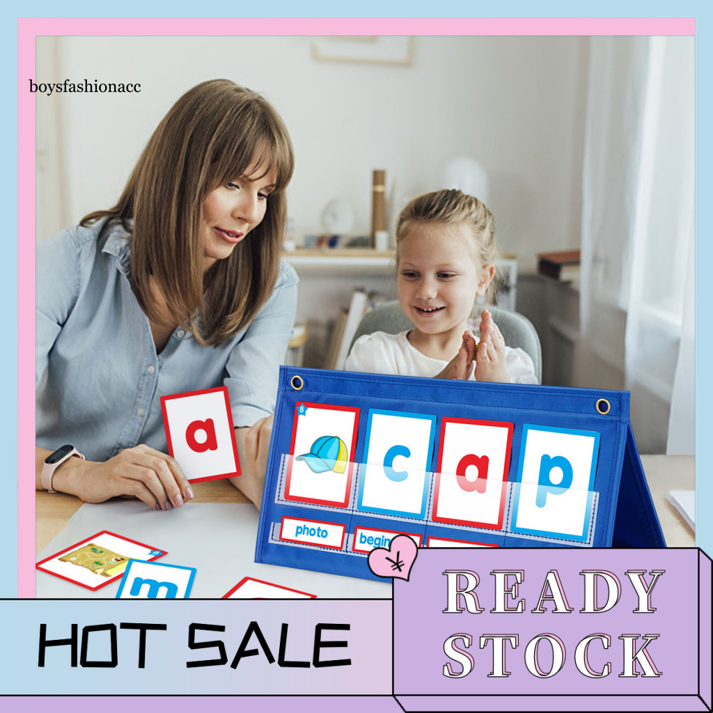 Word Spelling Flash Card Game Cvc Building for Kids Educational Phonics Cards Blending Board Toy ...