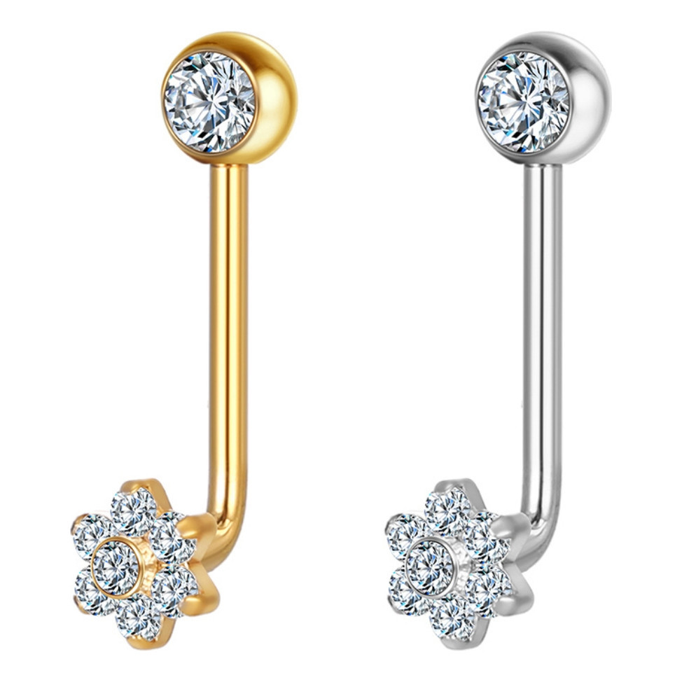 Piercing Christina Titânio Pvd Intimo Flor Zircônia Michelle | Shopee ...