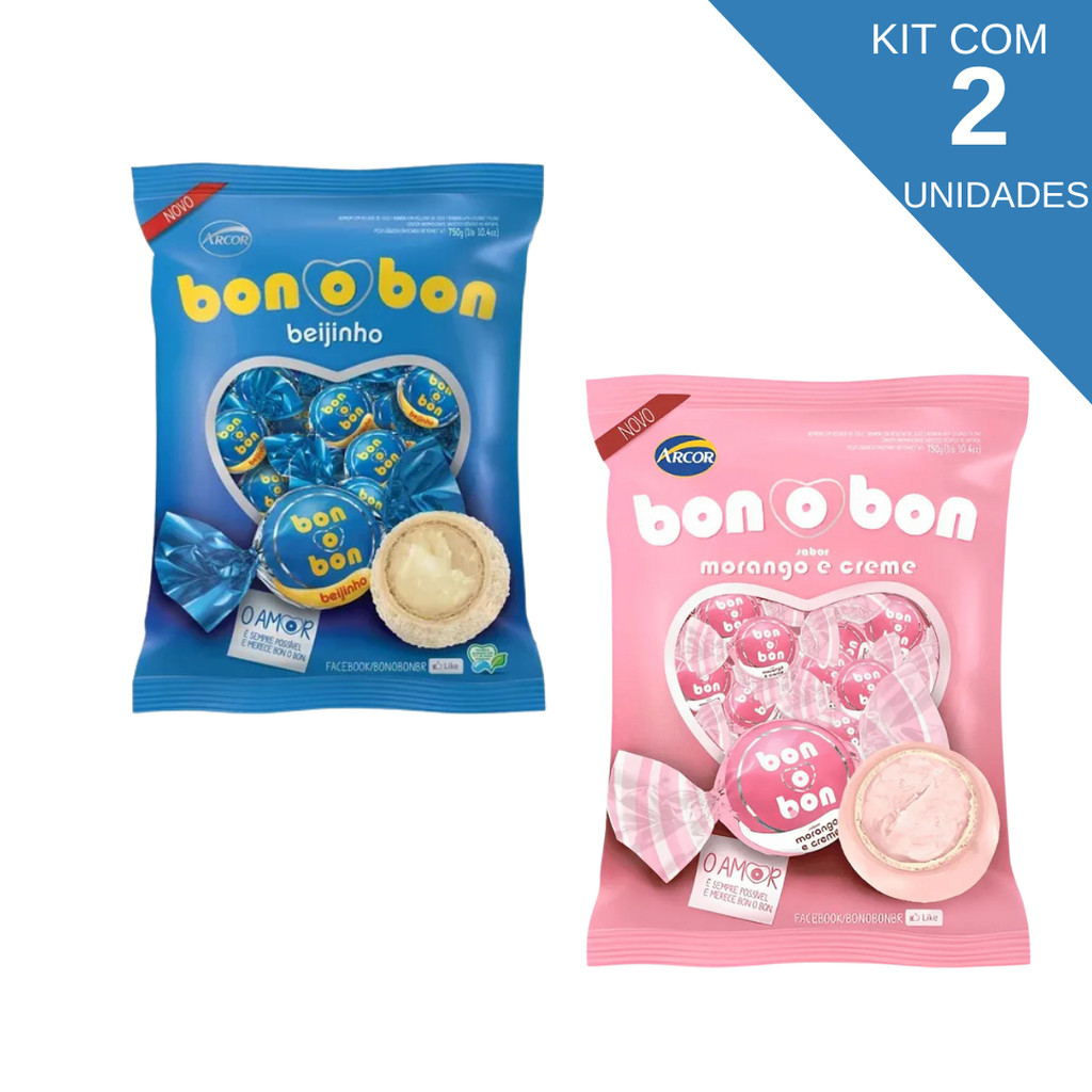 Kit Com 2 Pacotes Bombom Bon o Bon De 750g | Shopee Brasil