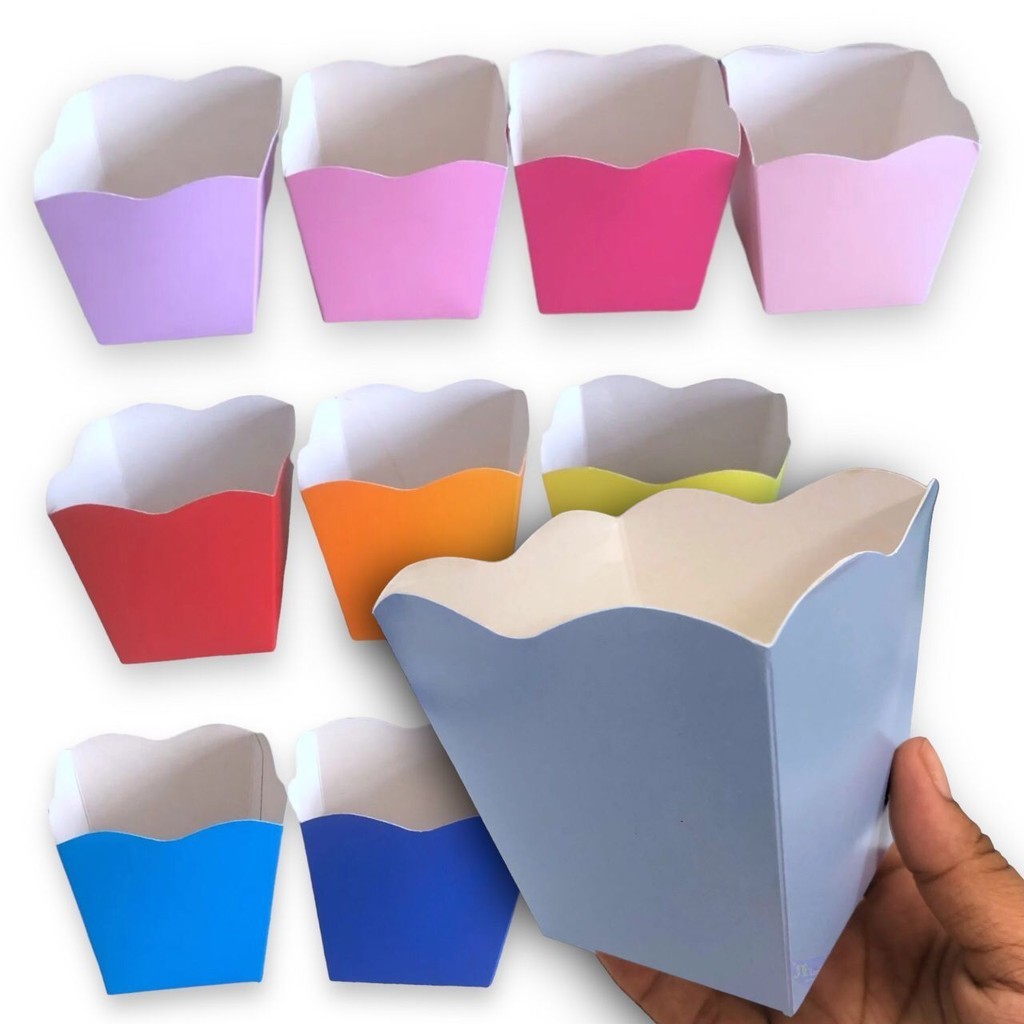 Cachepot de Papel C/08 Unid - Escolha Sua Cor | Shopee Brasil