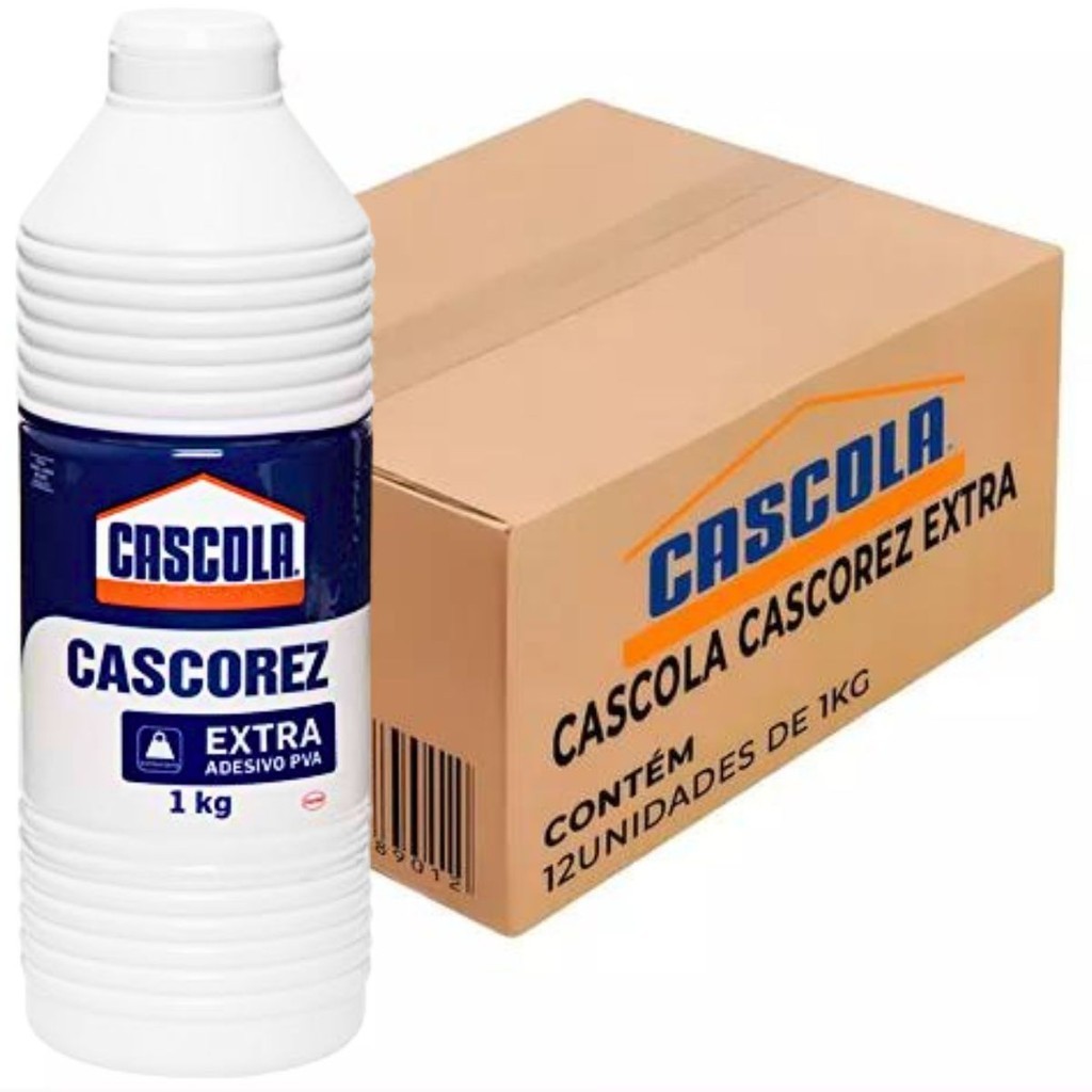 Kit Com 12 Cola Cascola Cascorez Extra Forte 1kg Adesiva Pva | Shopee ...