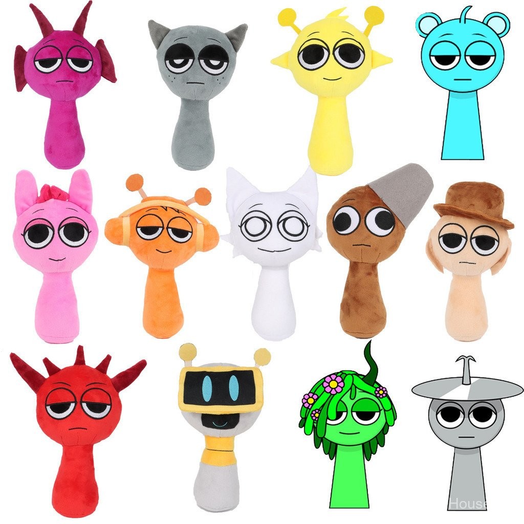 Sprunki Incredibox Plush Toy Plush Doll Oren Brud Grey Tunner Fun Bot ...