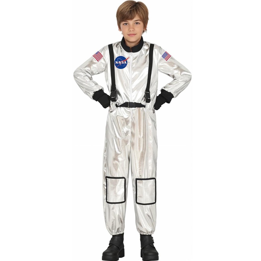 Fantasia Astronauta Infantil Menino Roupa Prateada Metalizada de Luxo ...