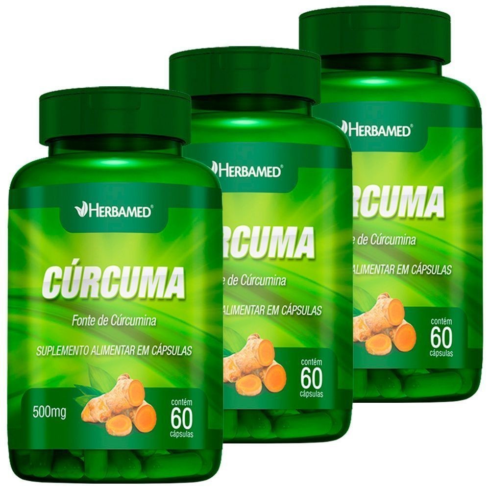 Kit 3x Cúrcuma 60 Cápsulas Herbamed | Shopee Brasil