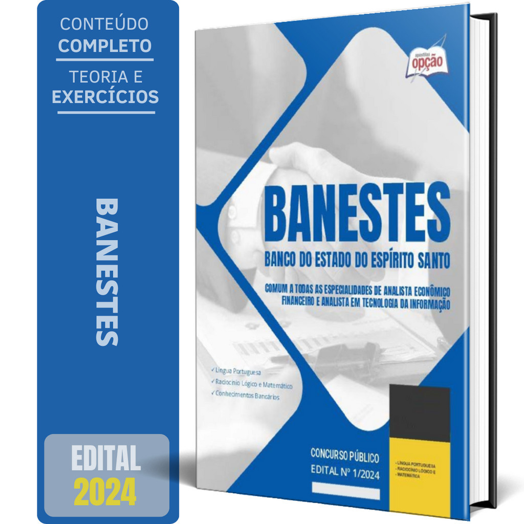 Apostila BANESTES 2024 - Comum Analista Econômico Financeiro | Shopee ...