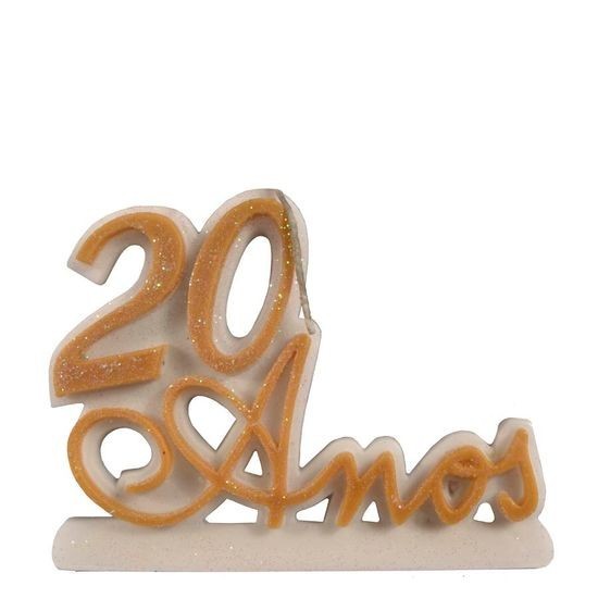 Vela 20 Anos Ouro | Shopee Brasil