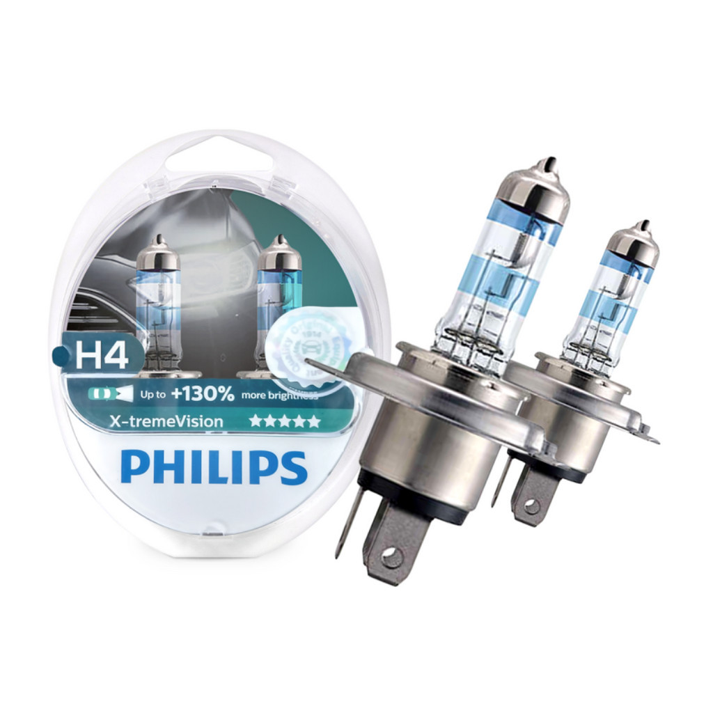 LAMPADA PHILIPS H4 XTREME VISION DOBRO DE ILUMINAÇÃO 100% + | Shopee Brasil