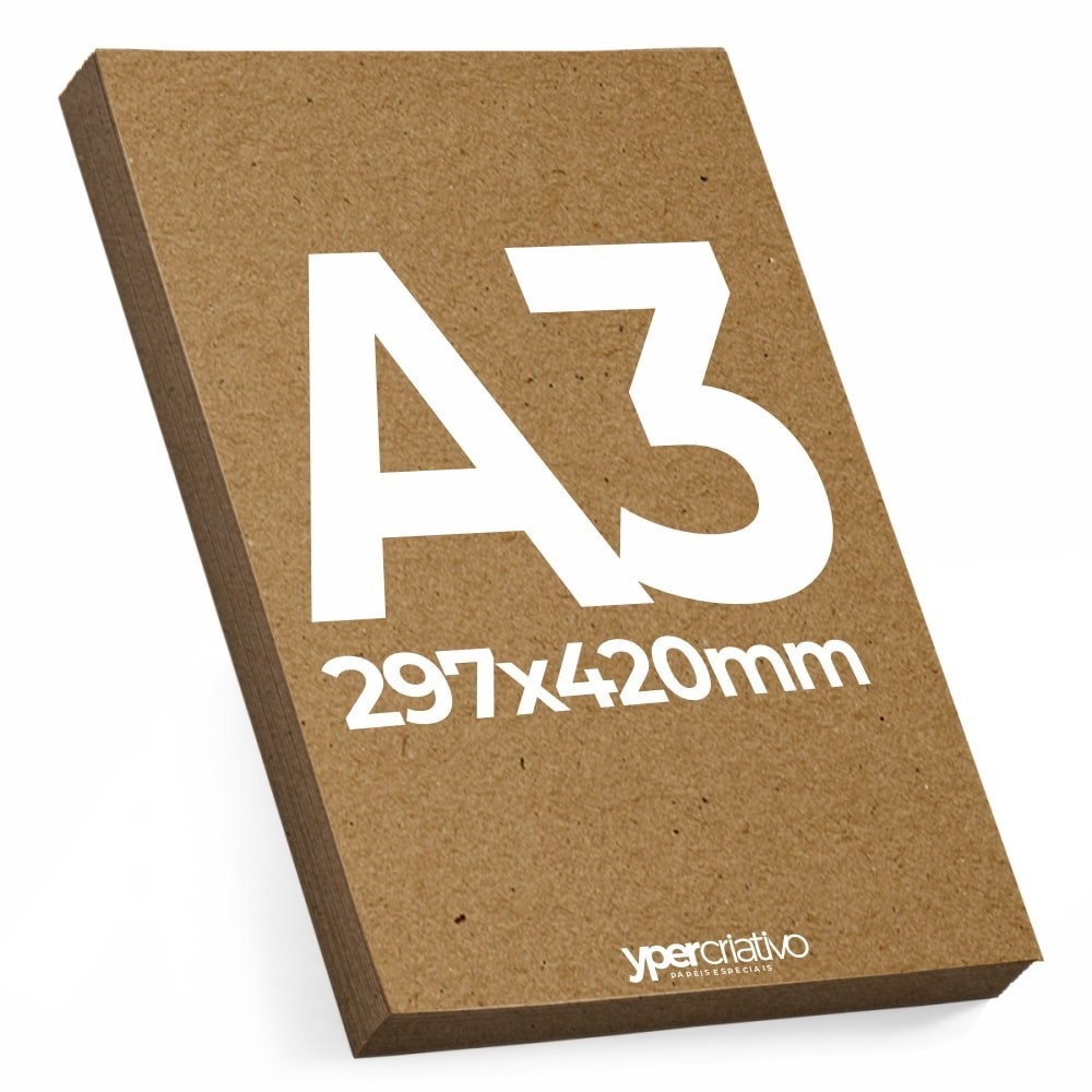 Papel Kraft A3 180g 50 Folhas Cor Marrom Craft | Shopee Brasil