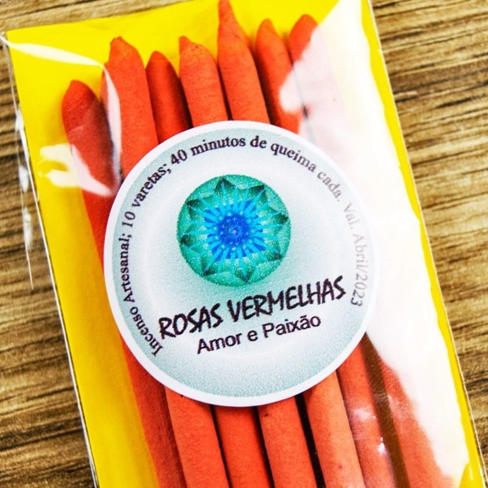 Incenso Rosa Vermelha Natural - Energia do Amor e Paixão no Ar | Shopee ...