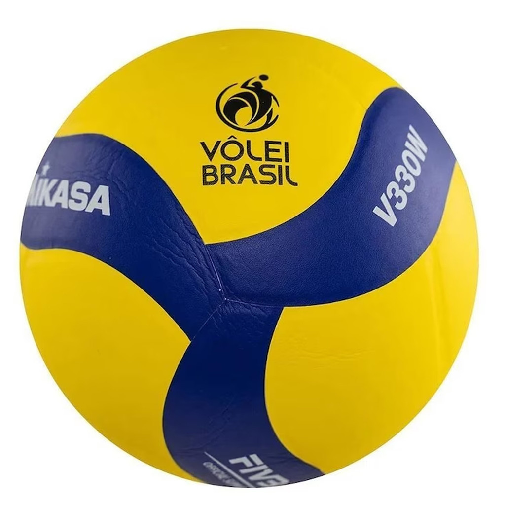 Bola de Voleibol V330W Mikasa Amarelo e Azul Microfibra Laminado ...