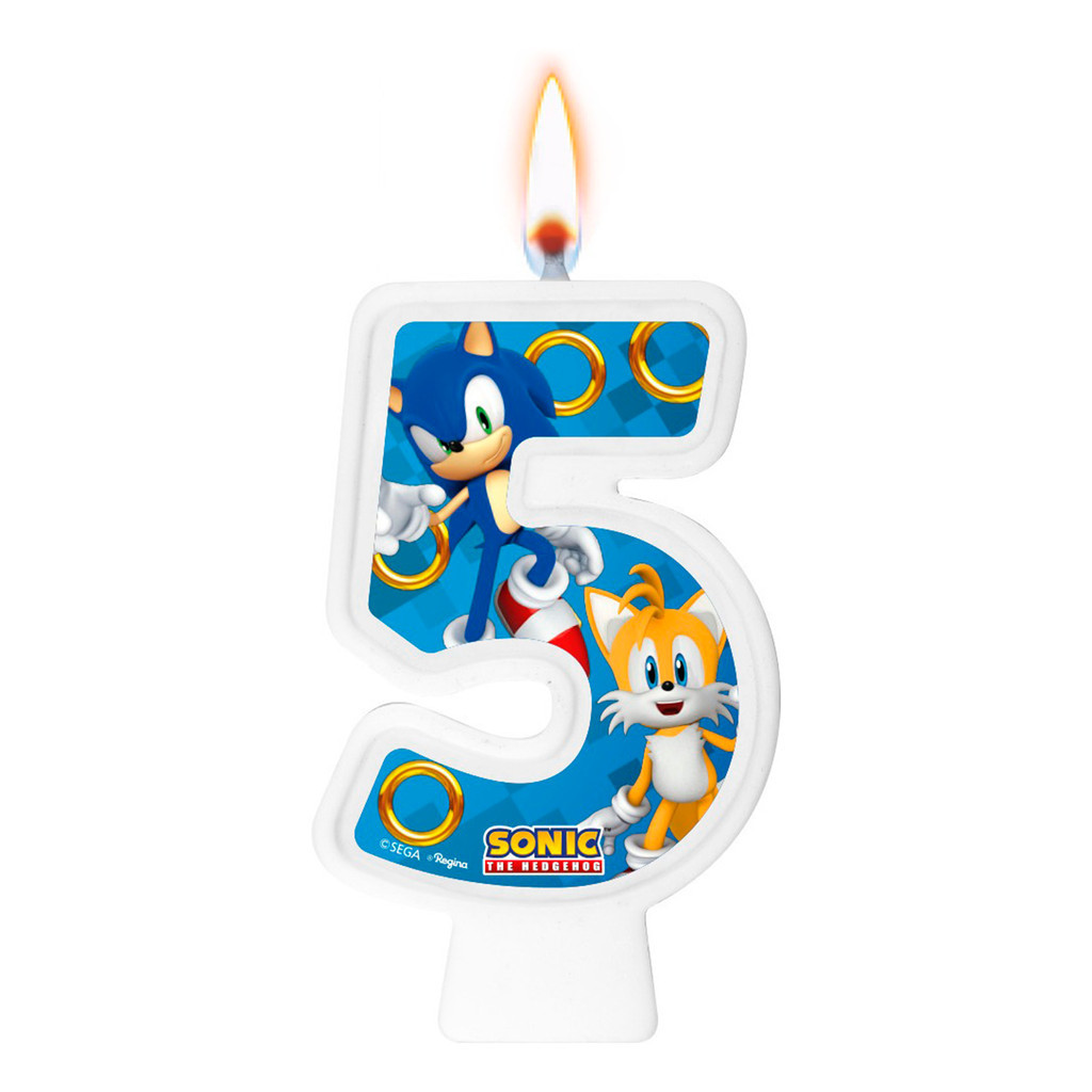 Vela número 5 decoração Sonic festa aniversário mais brilho | Shopee Brasil