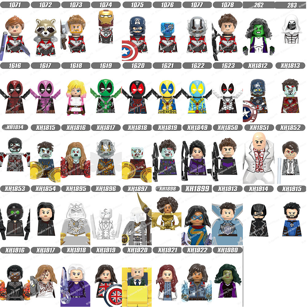 Marvel The A Vingadores Deadpool Iron Man She-Hulk Minifigures Building ...