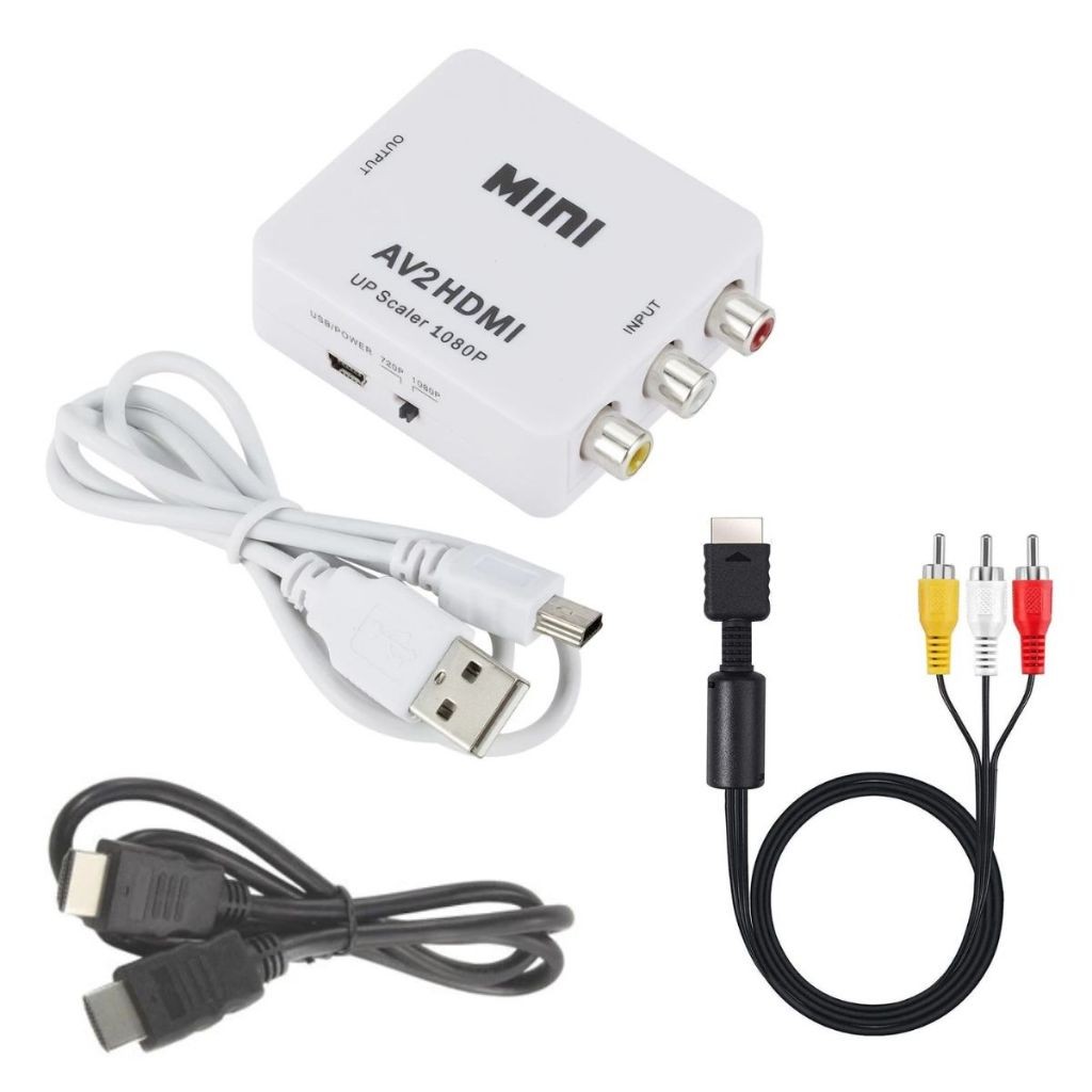 Kit para PS2 - Conversor RCA para HDMI com Cabo AV Áudio e Vídeo + Cabo ...