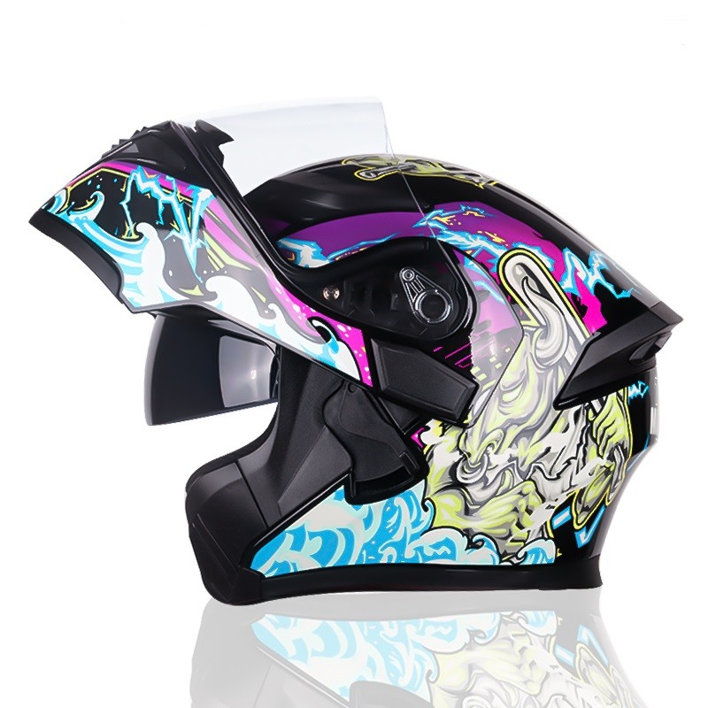 Capacete de motocicleta revelador capacete masculino feminino capacete completo coberto legal ...