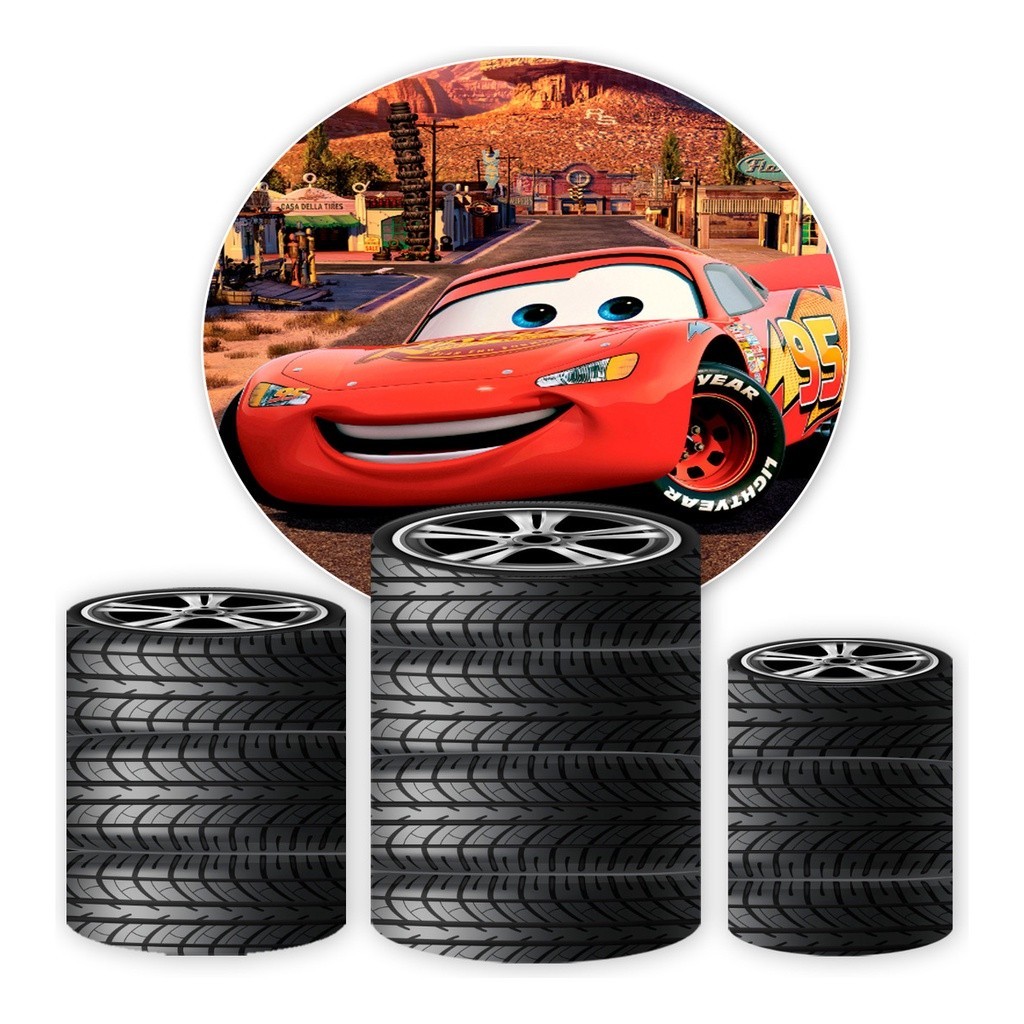Painel Redondo + Trio Capas Cilindro Carros Disney | Shopee Brasil