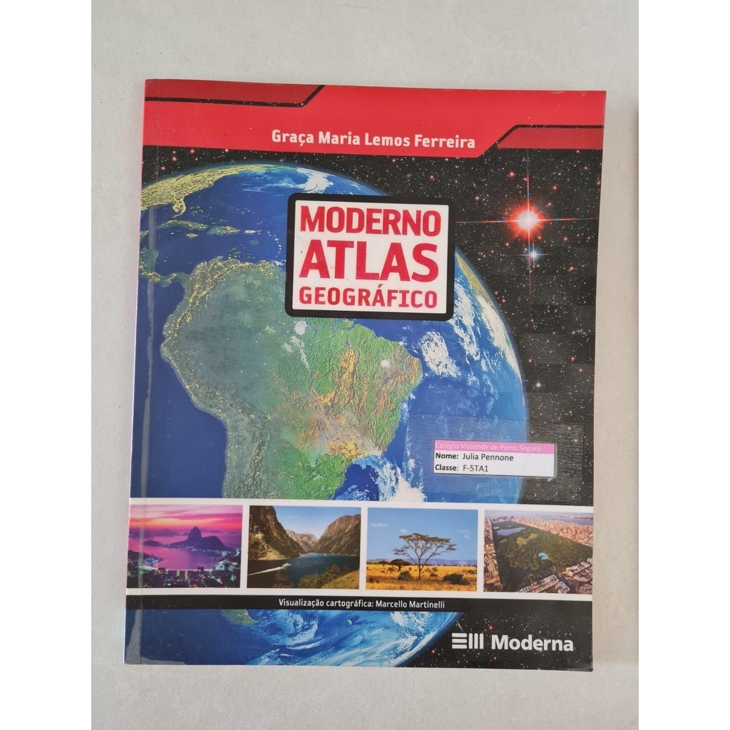 LIVRO, MODERNO ATLAS GEOGRÁFICO, GRAÇA MARIA LEMOS FERREIRA, | Shopee ...