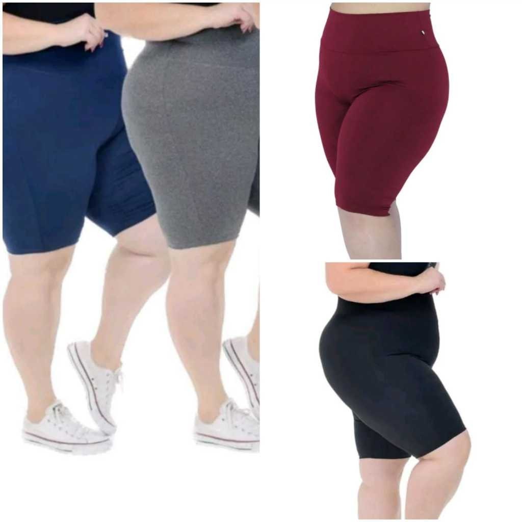 KIT 4 BERMUDA FEMININA PLUS SIZE ZERO TRANSPARENCIA | Shopee Brasil