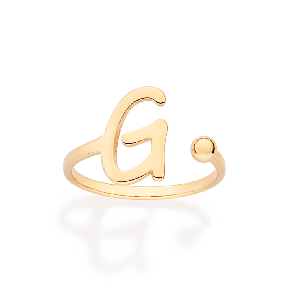 Anel de letra 18k Letra g 513440 Rommanel | Shopee Brasil