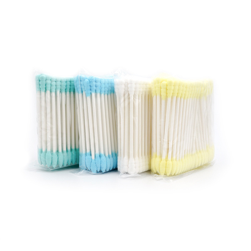 100/bag colorful paper shaft double headed cotton swab disposable ...