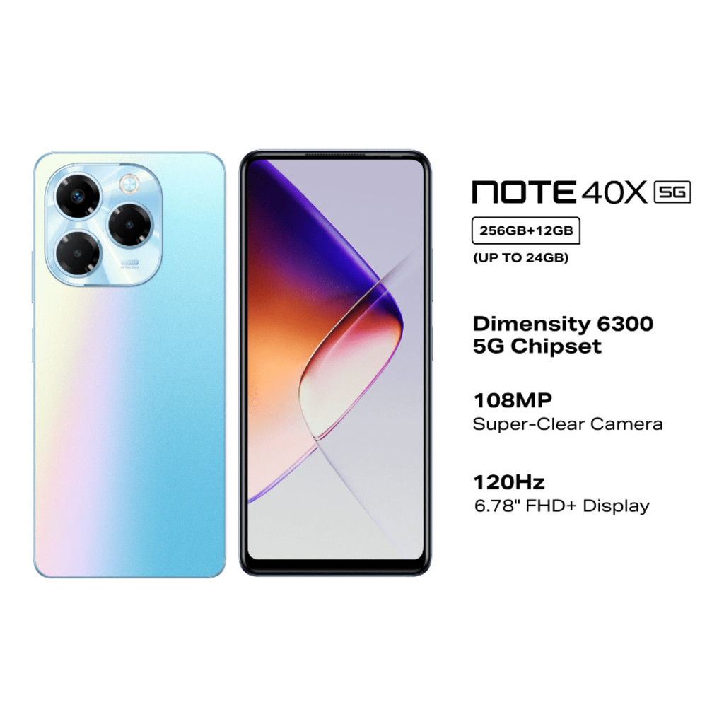 smartphone Infinix Note 40x 5G 256GB 108MP Câmera Principal 5000mAh ...