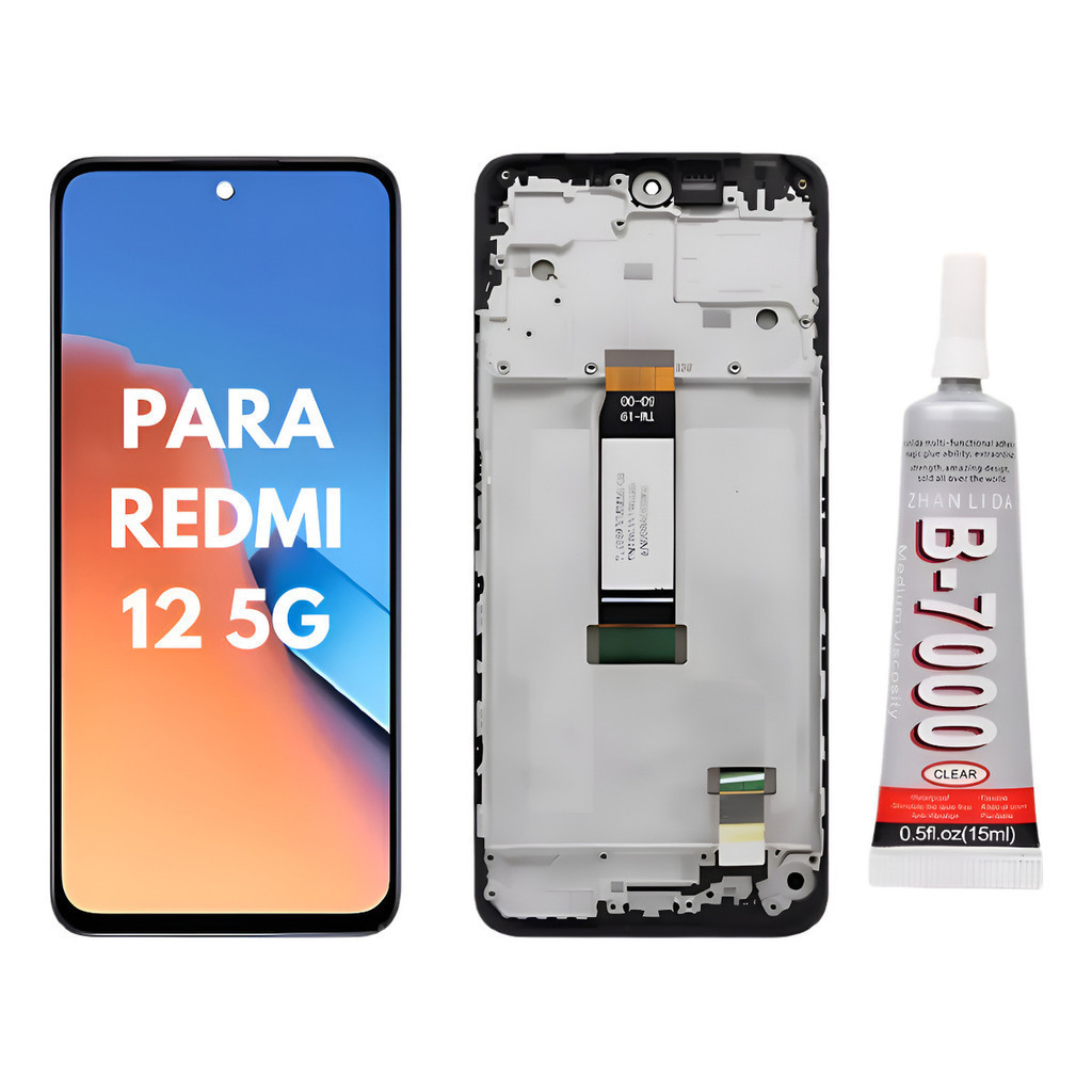 Kit Tela E Cola B7000 Para Redmi 12 5g Com Aro -cola De 15ml | Shopee ...