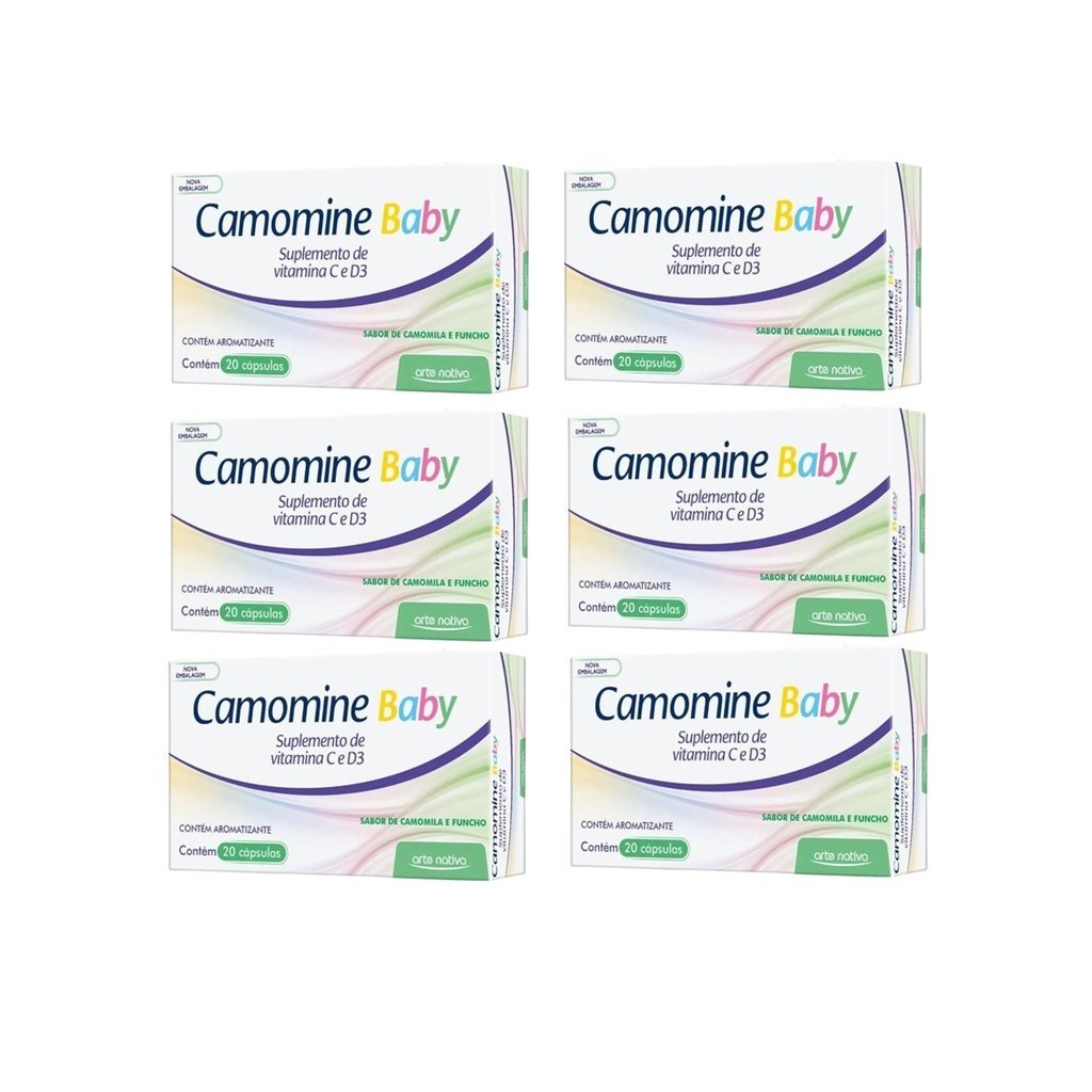 Kit 6 Camomine Mais Vitaminas Nova Embalagem - Arte Nativa | Shopee Brasil