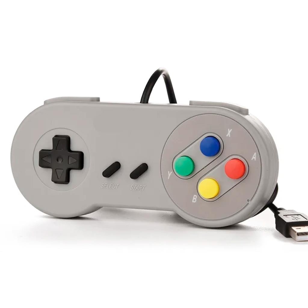 Controle Joystick Super Nintendo Cinza SNES USB PC Notebook | Shopee Brasil